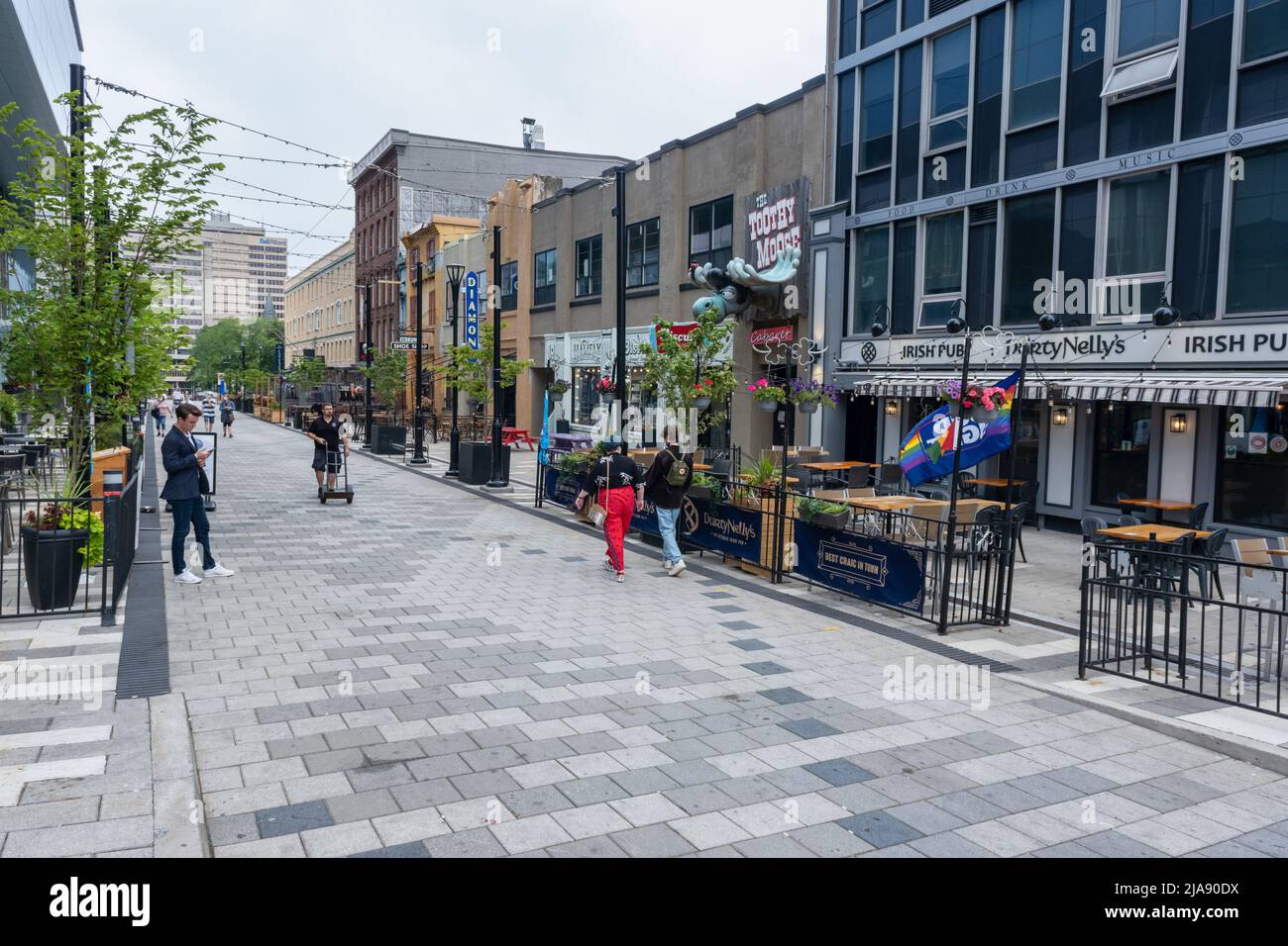 Halifax, Nova Scotia, Canada - 10 August 2021: people walking on a ...