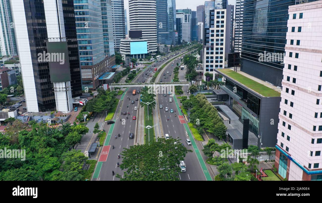 Financial and commercial office buildings at sudirman central business district in south jakarta ...