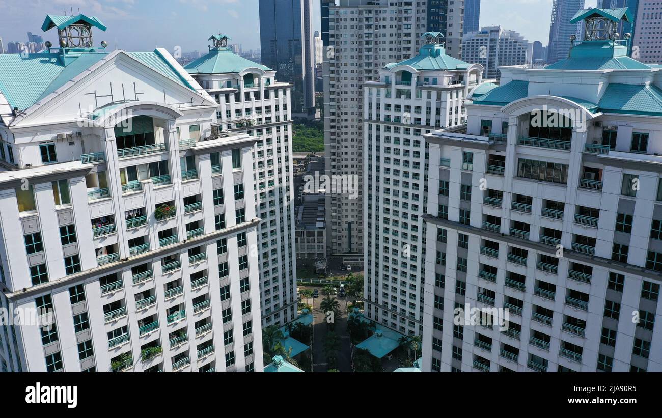 Aerial photo of the apartment environment in Jakarta Stock Photo - Alamy
