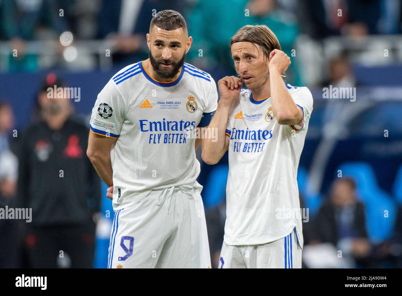 Karim Benzema of Real and Luka Modric of Real during the UEFA Champions ...