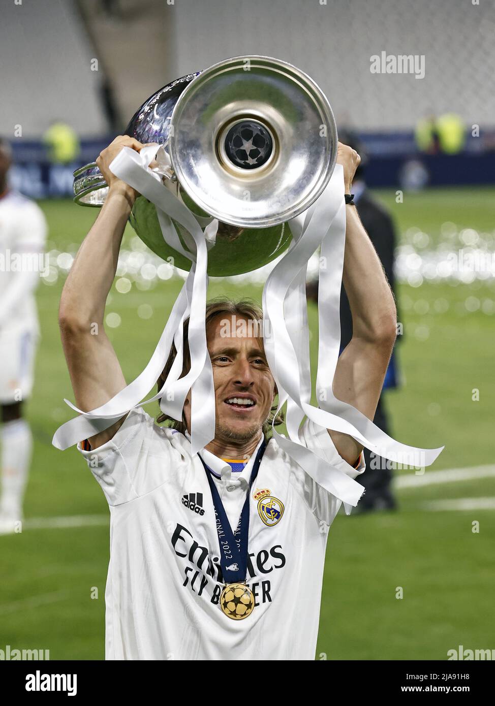 Paris, France. 28th May, 2022. PARIS - Luka Modric of Real Madrid with ...