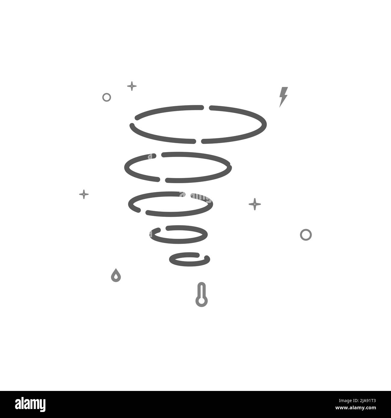 Whirlwind, cyclone, tornado weather simple line icon, symbol, pictogram ...