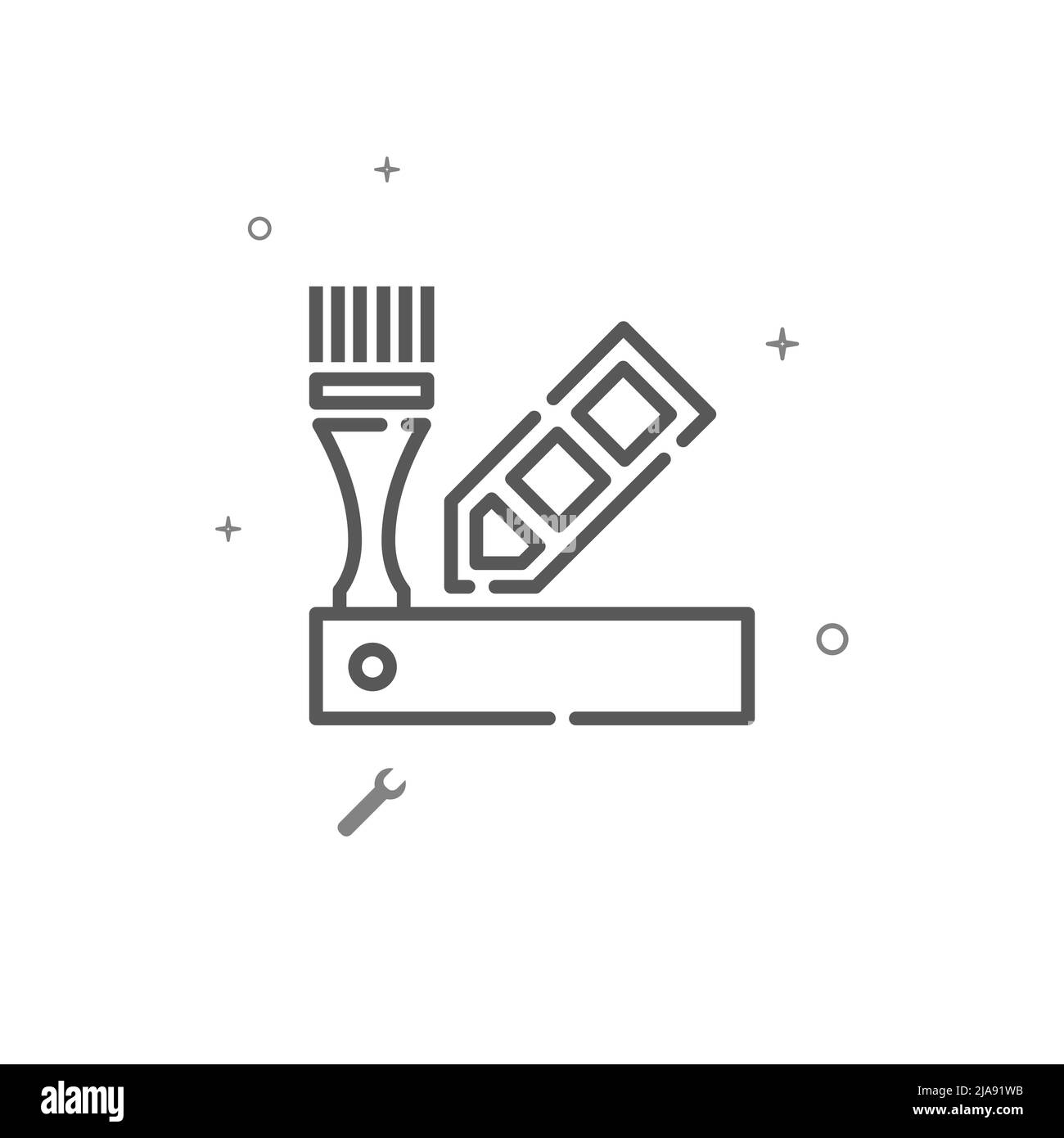 Color fan, colors for painting simple line icon. Repair and decoration ...