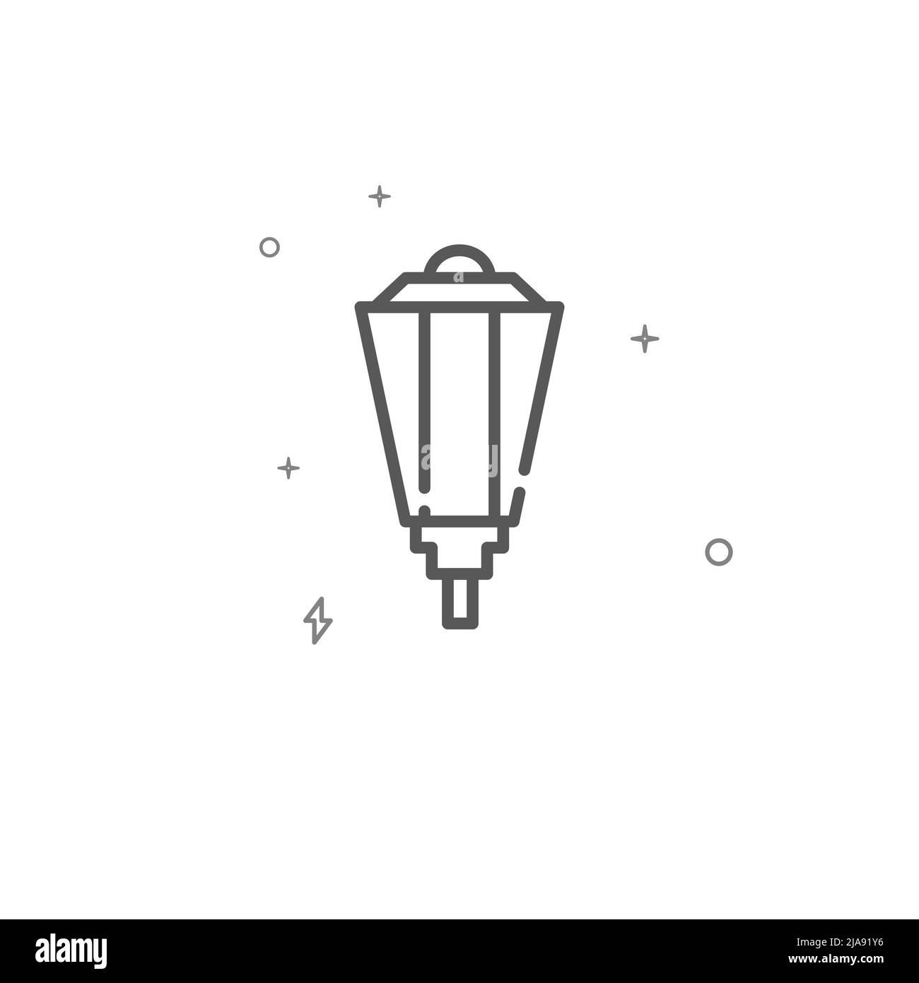 Street light simple line icon. Lamp symbol, pictogram, sign isolated on ...