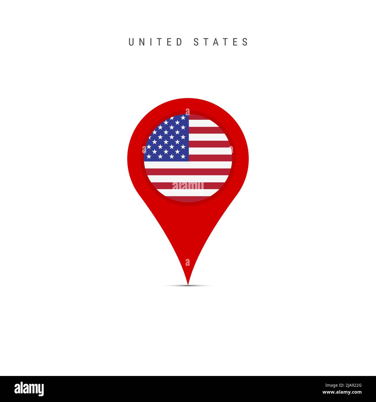 Teardrop map marker with flag of United States. American flag inserted ...