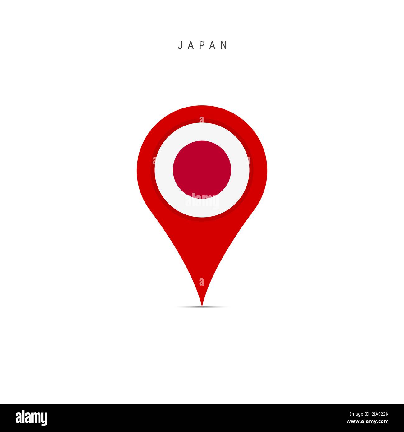 Teardrop map marker with flag of Japan. Japanese flag inserted in the ...