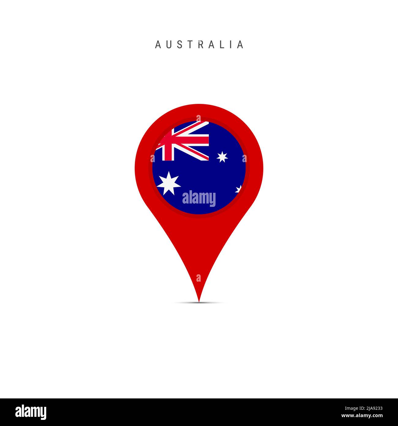Teardrop map marker with flag of Australia. Australian flag inserted in ...