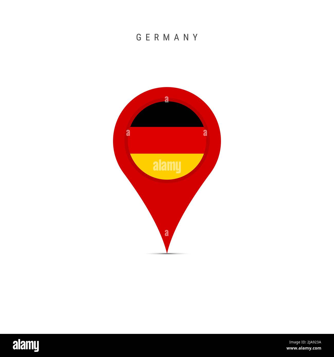 Teardrop map marker with flag of Germany. German flag inserted in the ...