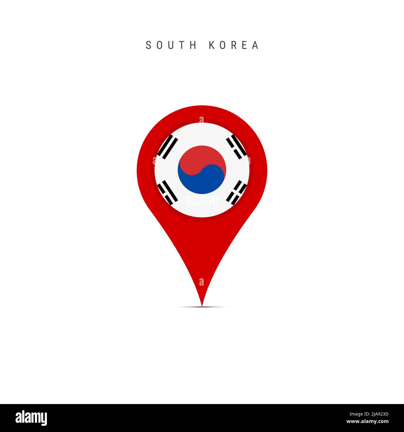 Teardrop map marker with flag of South Korea. South Korean flag ...