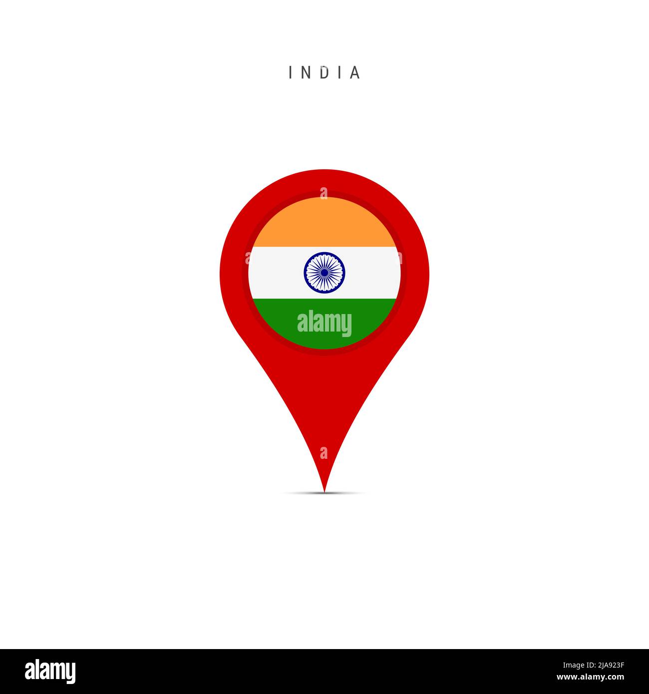 Teardrop map marker with flag of India. Indian flag inserted in the ...