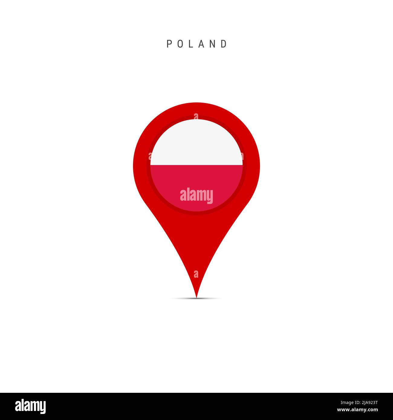 Teardrop map marker with flag of Poland. Polish flag inserted in the ...