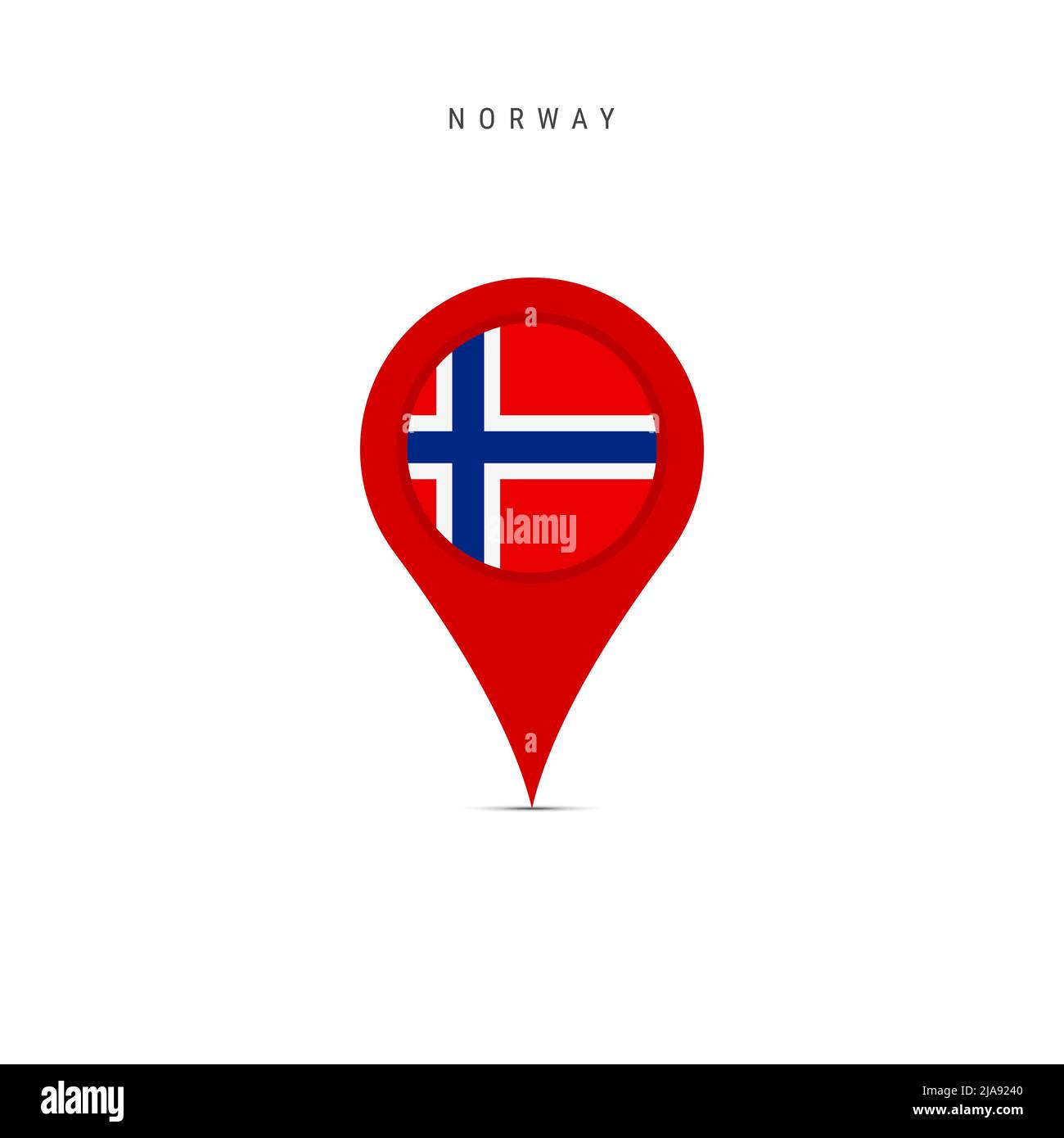 Teardrop map marker with flag of Norway. Norwegian flag inserted in the ...