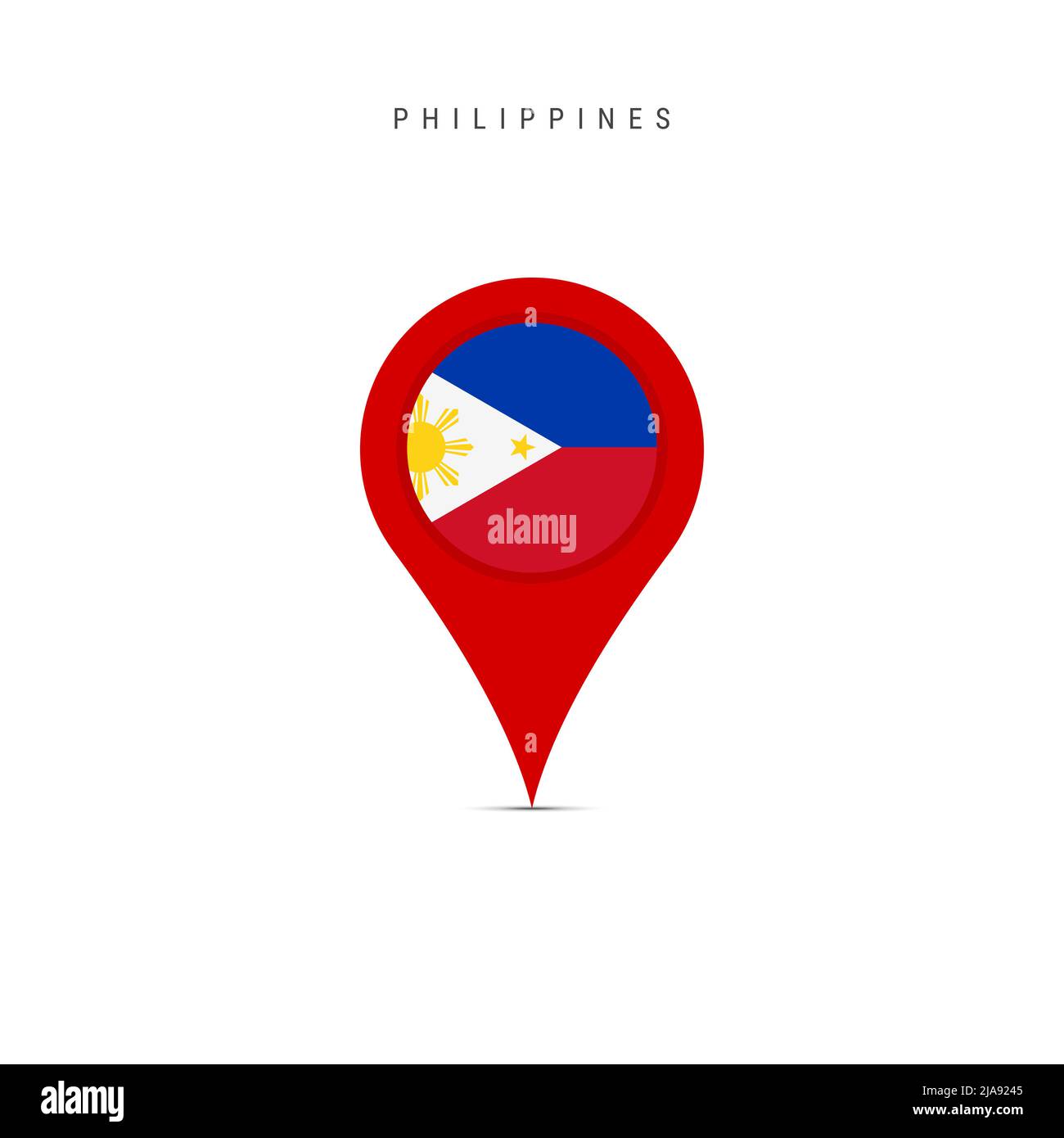 Teardrop map marker with flag of Philippines. Philippine flag inserted ...