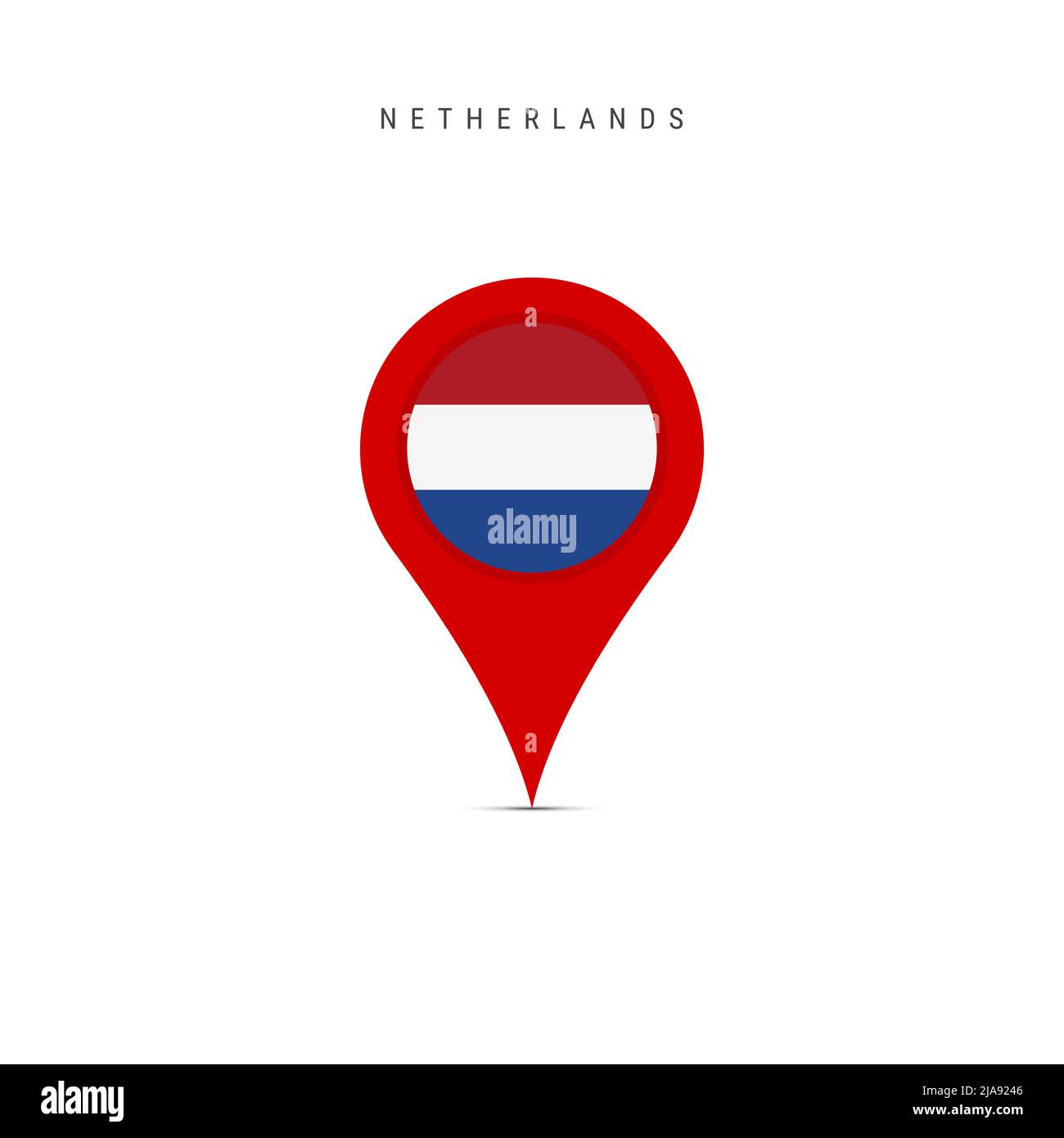 Teardrop map marker with flag of Netherlands. Holland flag inserted in ...