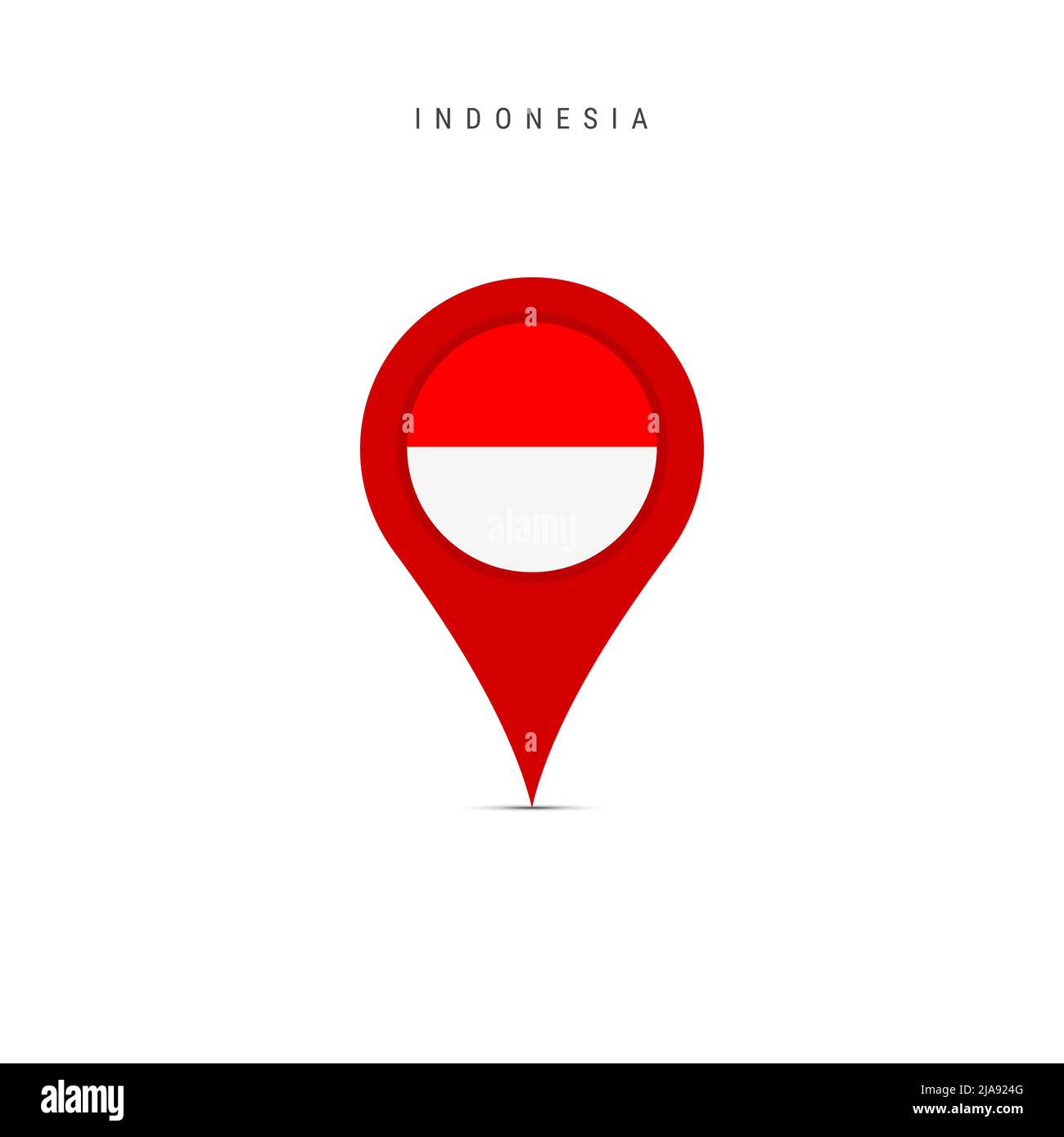 Teardrop Map Marker With Flag Of Indonesia Indonesian Flag Inserted In