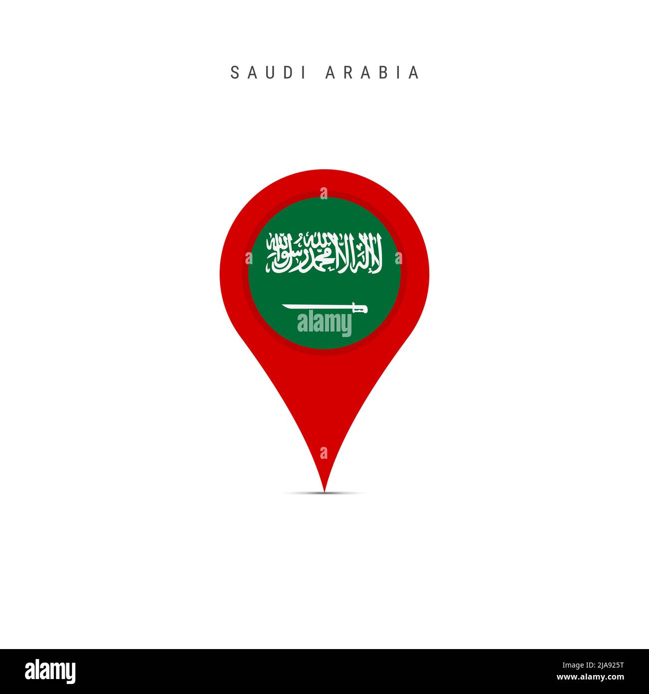 Teardrop map marker with flag of Saudi Arabia. Saudi Arabian flag ...