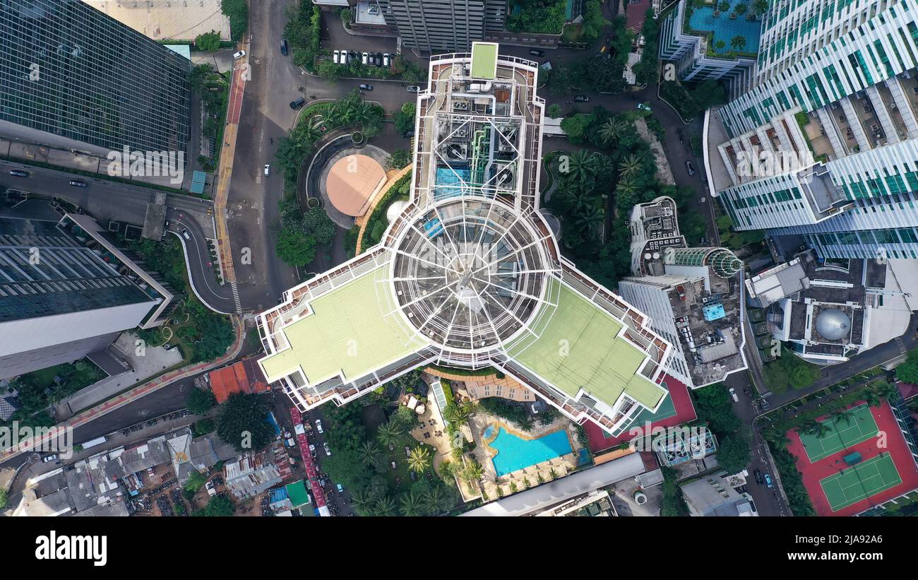 top down view of the roof of a star shaped building Stock Photo - Alamy