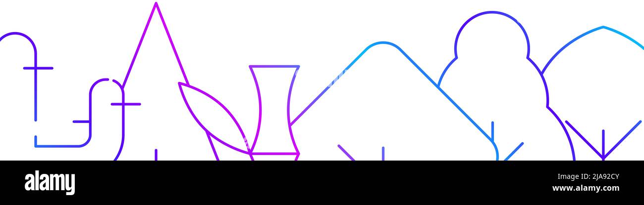 Plants related horizontal banner or bottom border template background ...