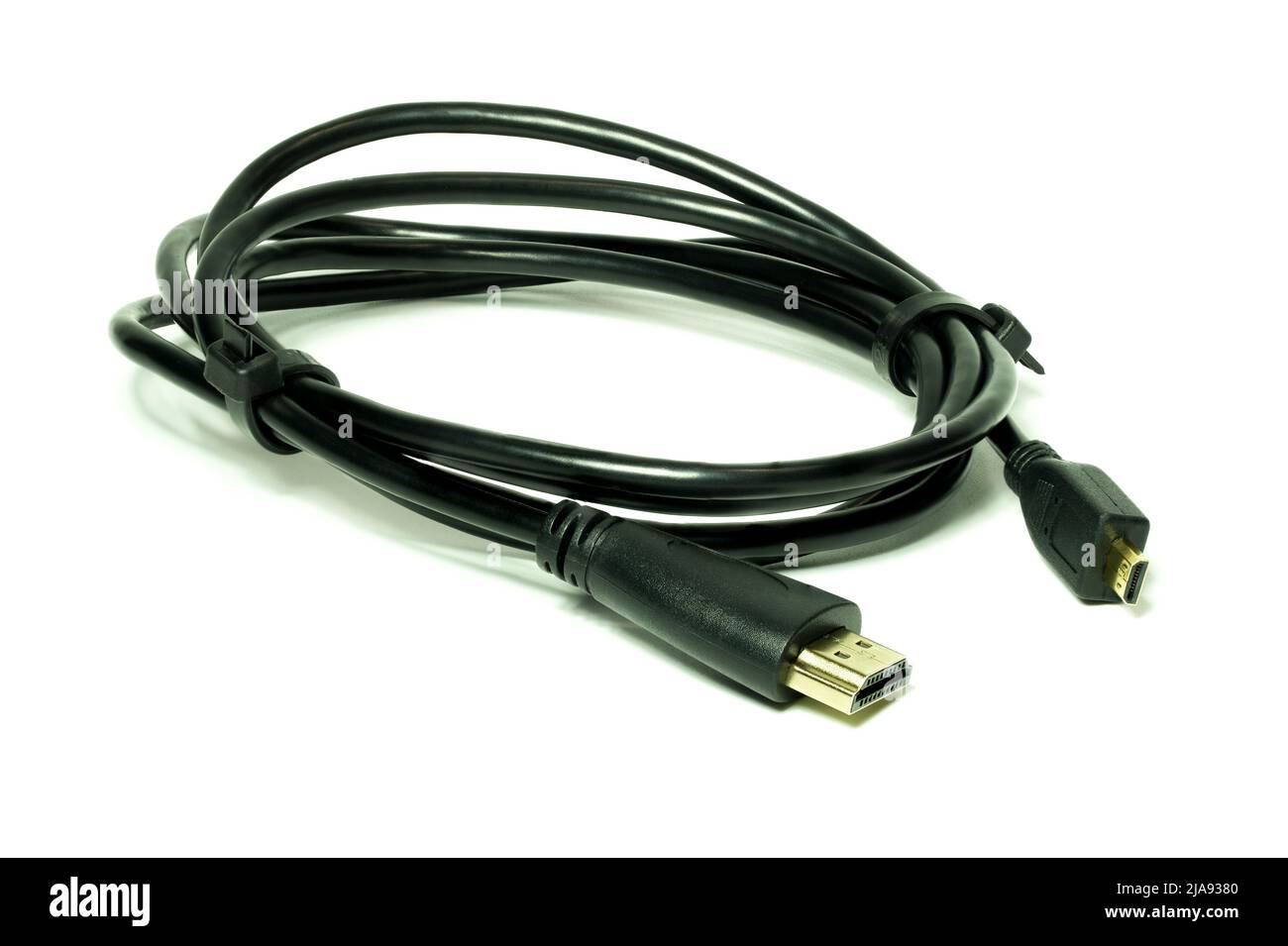 Close up HDMI cable isolated on a white background Stock Photo - Alamy