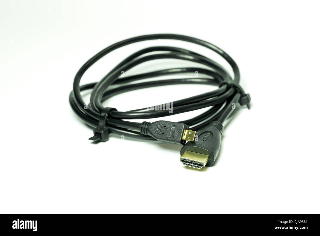 Close up HDMI to Mini Micro HDMI socket jack macro equipment for audio ...