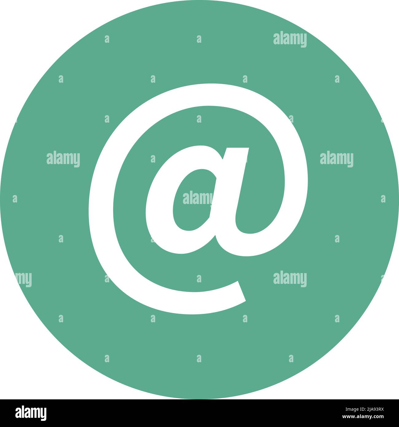 Flat @ icon. Green round vector. Editable vector Stock Vector Image ...