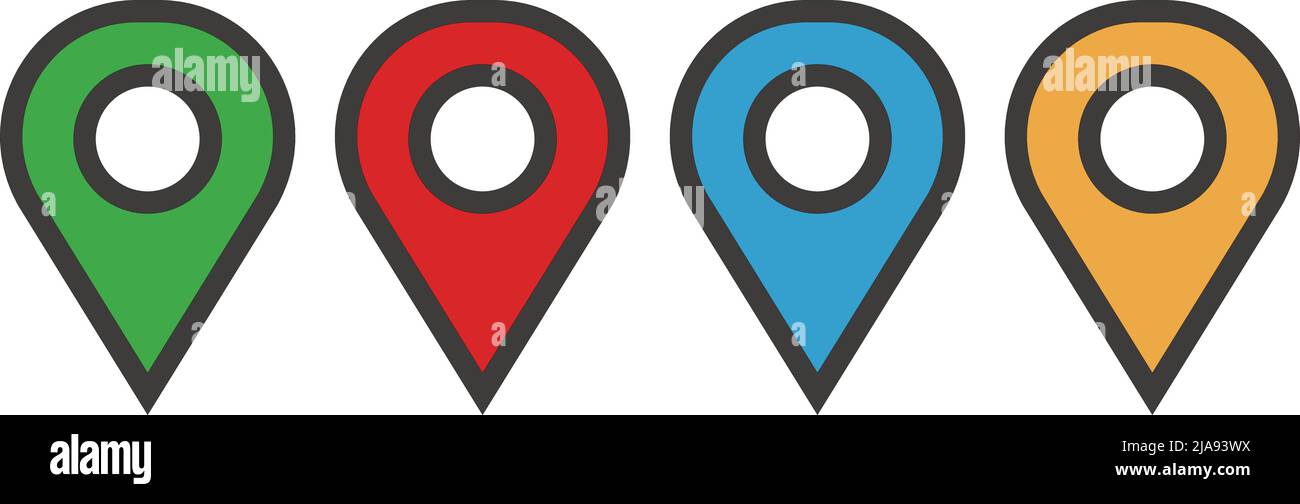 Colorful flat map pin icon set. Editable vector Stock Vector Image & Art - Alamy