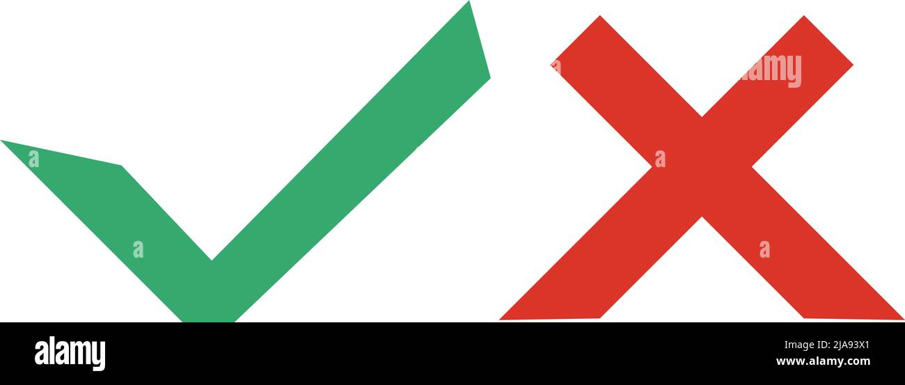 Check marks and cross marks. Represents success and failure, etc. Editable vector Stock Vector ...