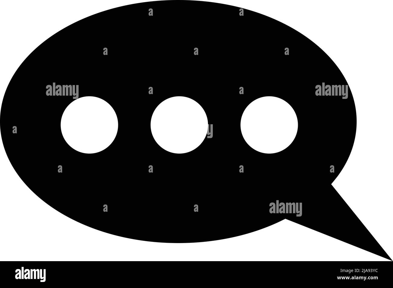 Black message speech bubble. Three dots. Editable vector Stock Vector Image & Art - Alamy