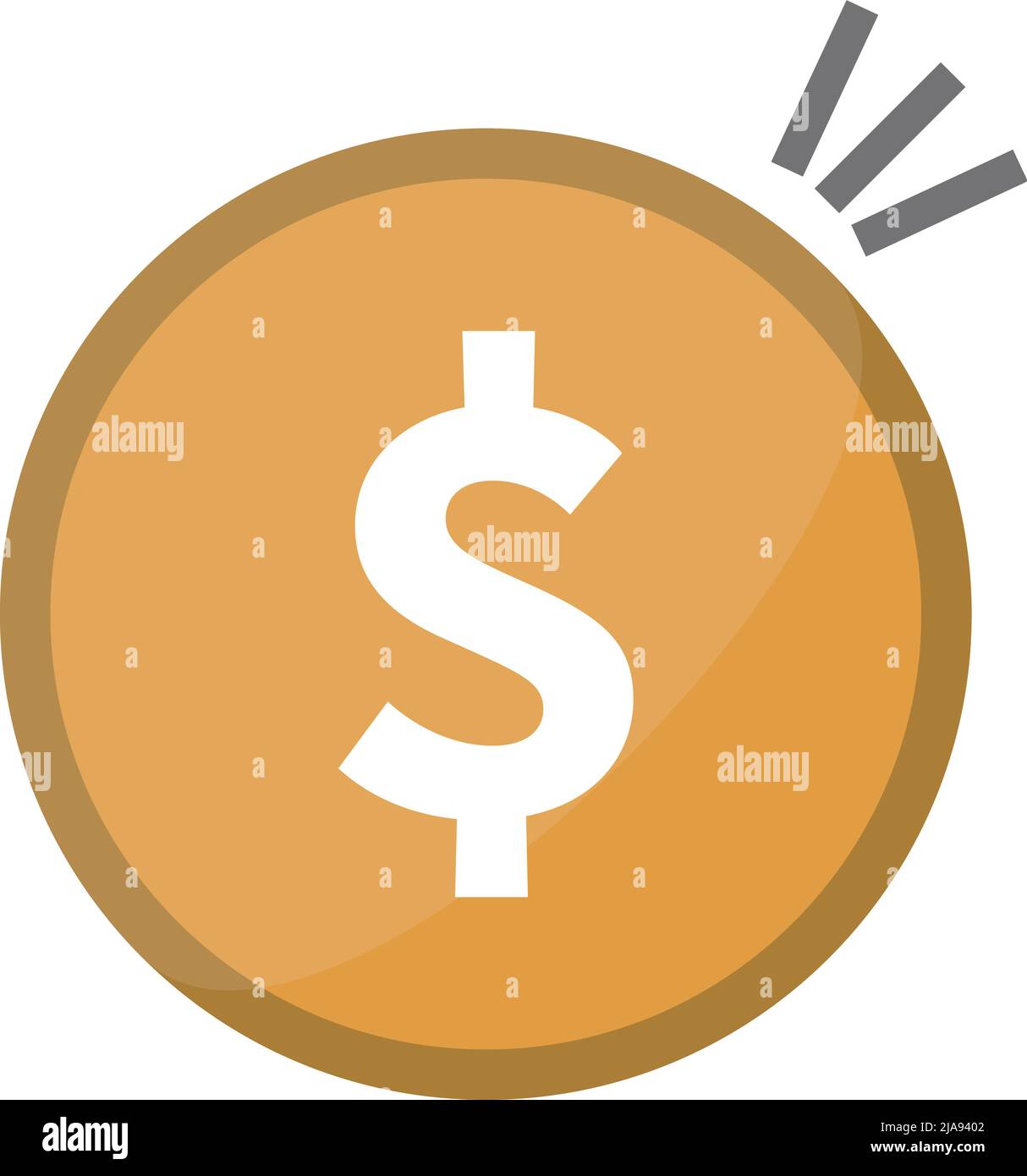 Illustration of pop dollar mark coin. Ideal for expressing economies ...