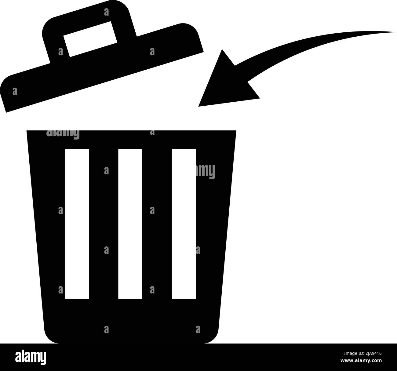 Arrow icon to throw trash and trash. Editable vector Stock Vector Image ...