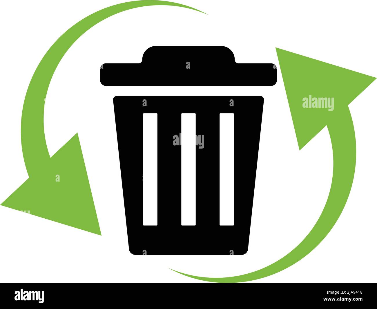Garbage box and recycled mark icon. Vector illustration of environment ...