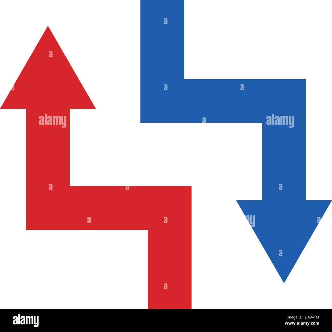 Red and blue arrow icon set. Editable vector Stock Vector Image & Art ...