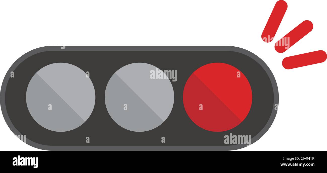 A traffic light whose flat red signal is lit. Vector icon for traffic ...