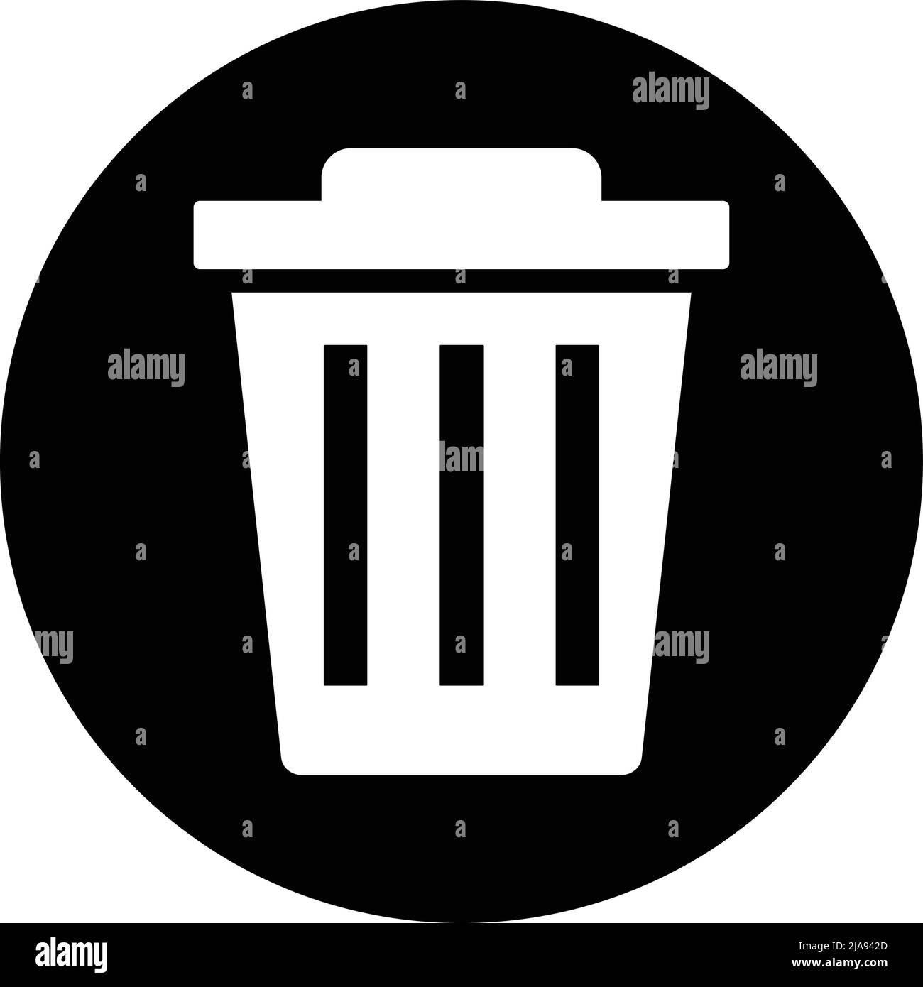 Round icon of trash can. Flat vector. Editable vector Stock Vector ...