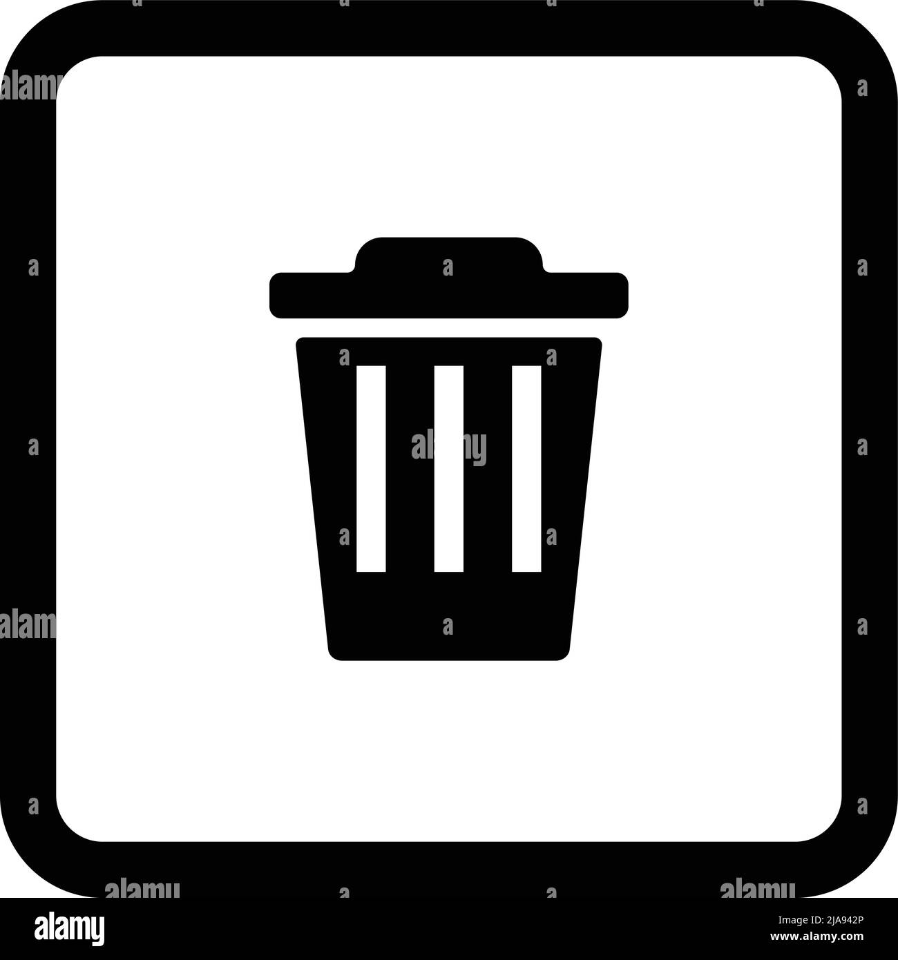 Simple black trash can Stock Vector Images - Alamy