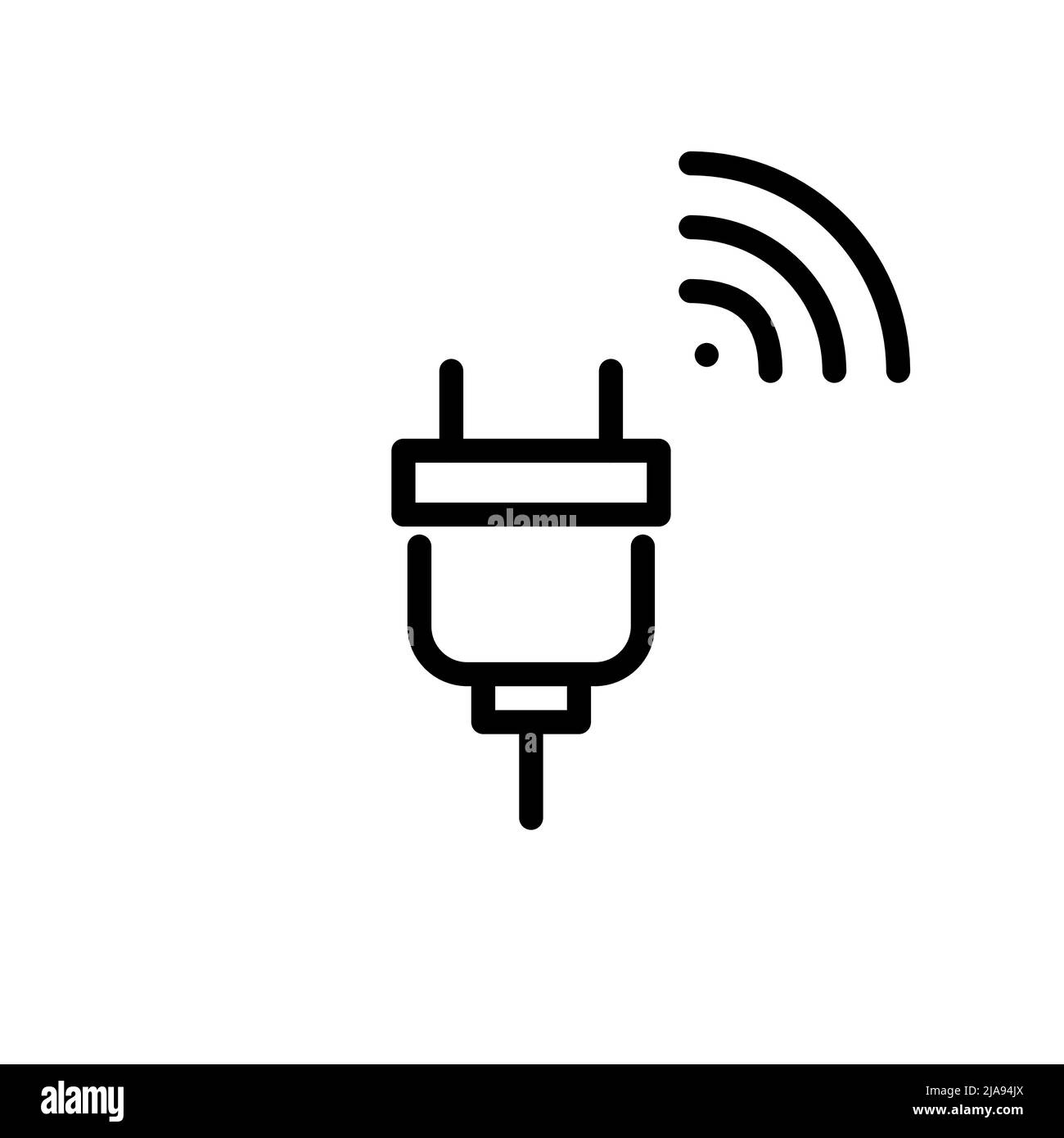Smart electric plug. Pixel perfect, editable stroke line art icon Stock ...