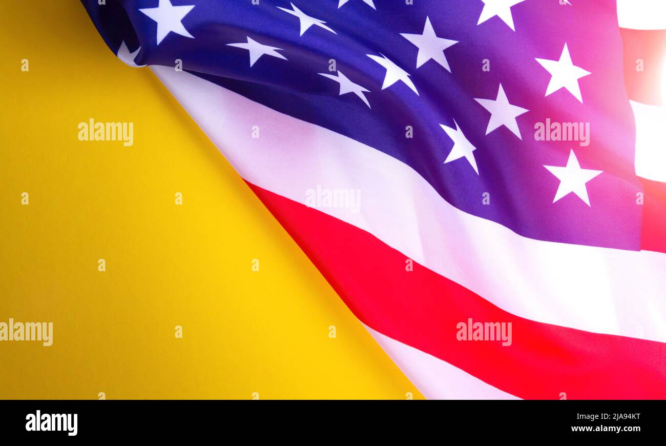 USA flag. Close-up of the American flag. Place for an inscription ...