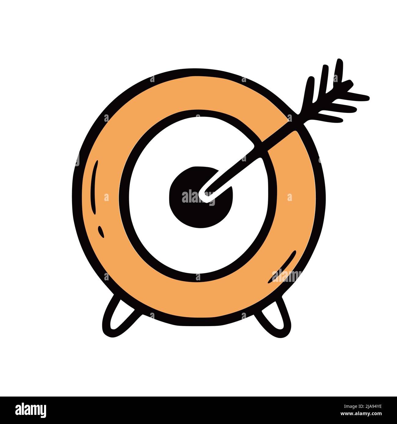 Goal target element. Doodle sketch scribble style. Hand drawn target ...