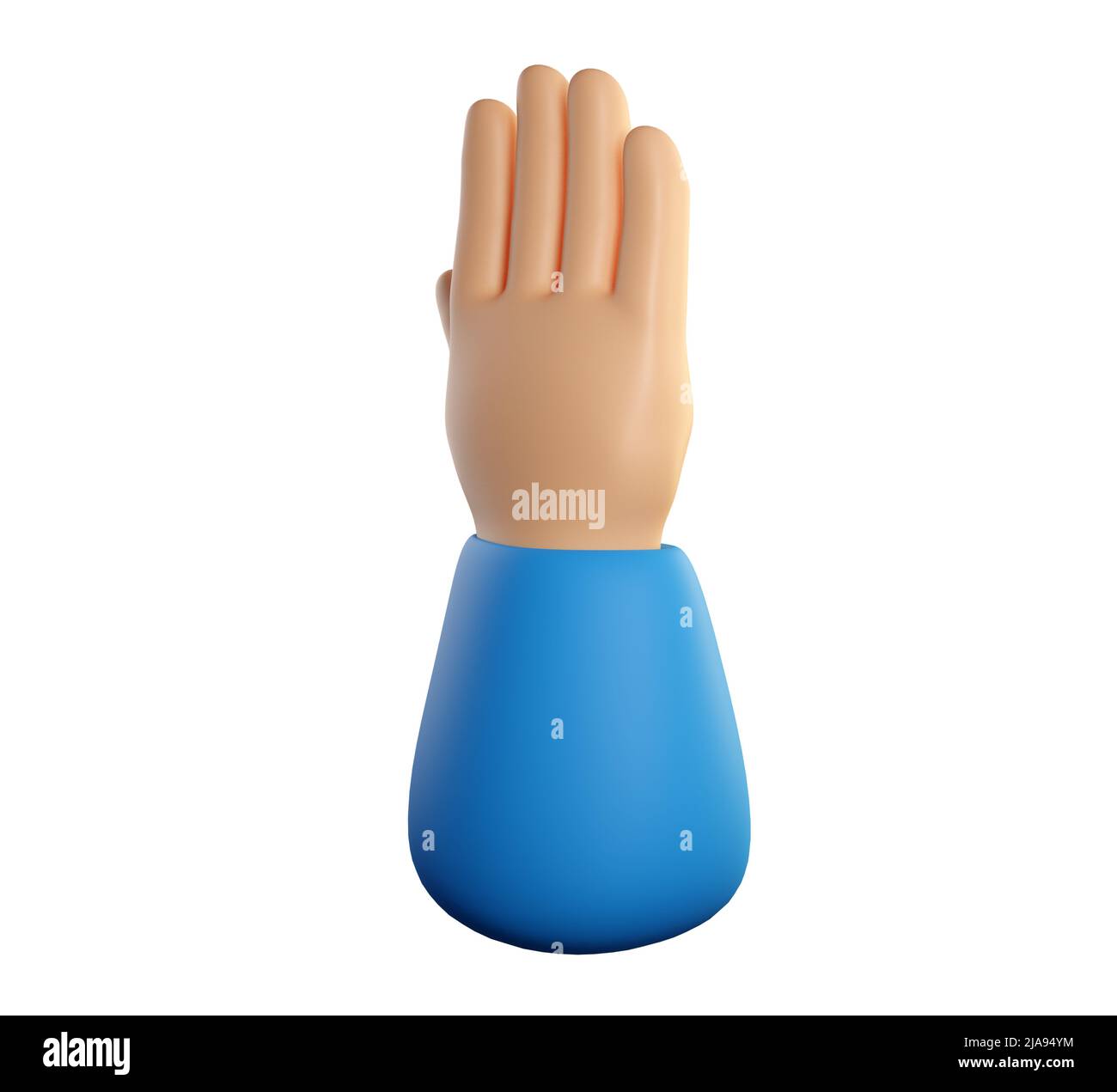 Human hand palm. Five fingers gesture. Welcome, hello, greeting or ...