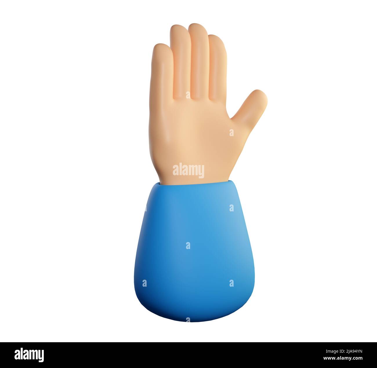 Human hand palm. Five fingers gesture. Welcome, hello, greeting or ...