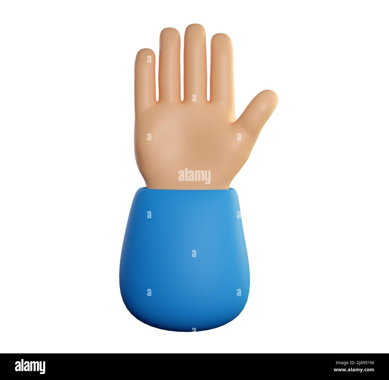 Human hand palm. Five fingers gesture. Welcome, hello, greeting or ...