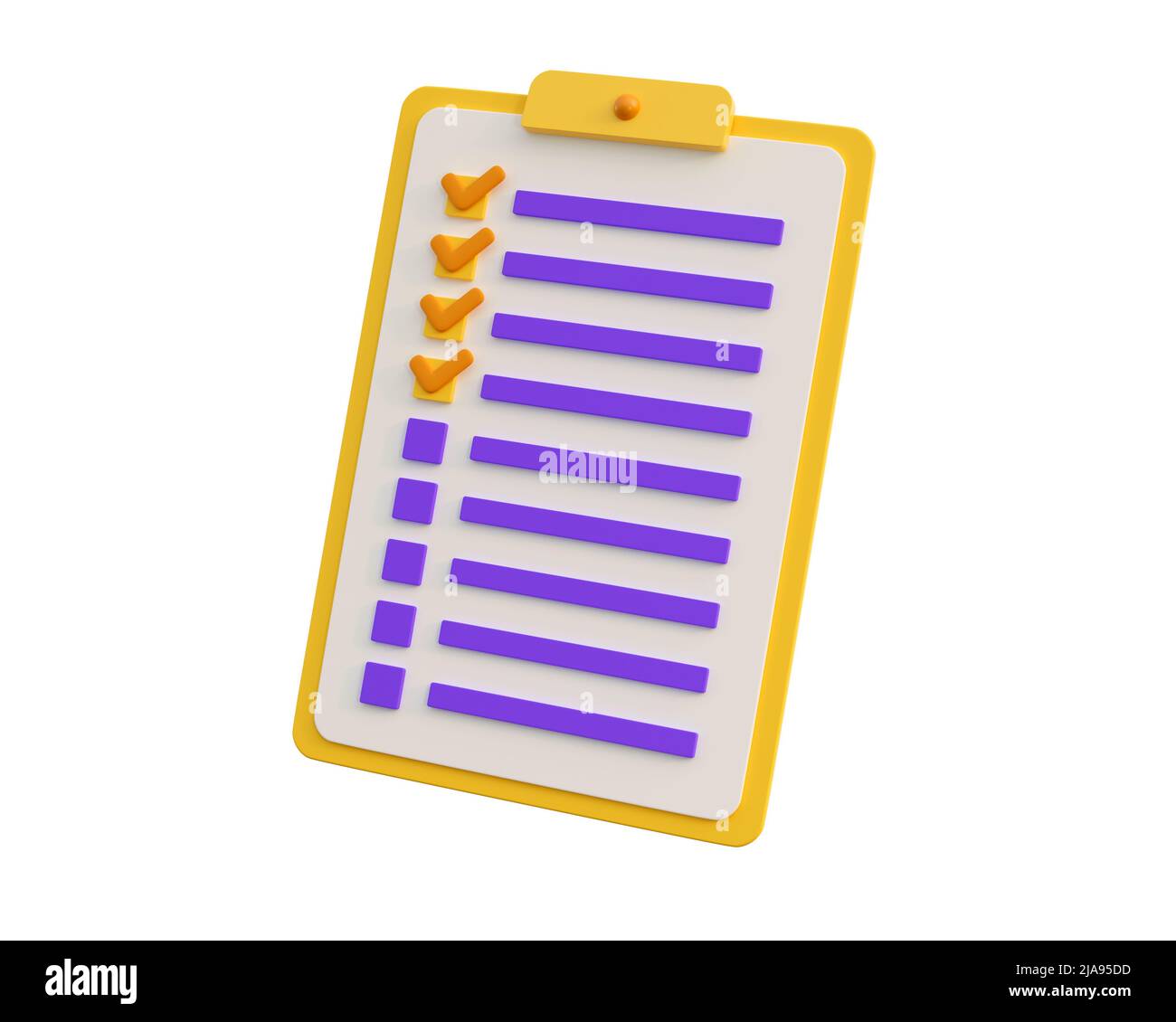 3d note icon. Document, checklist, writing and education concept ...