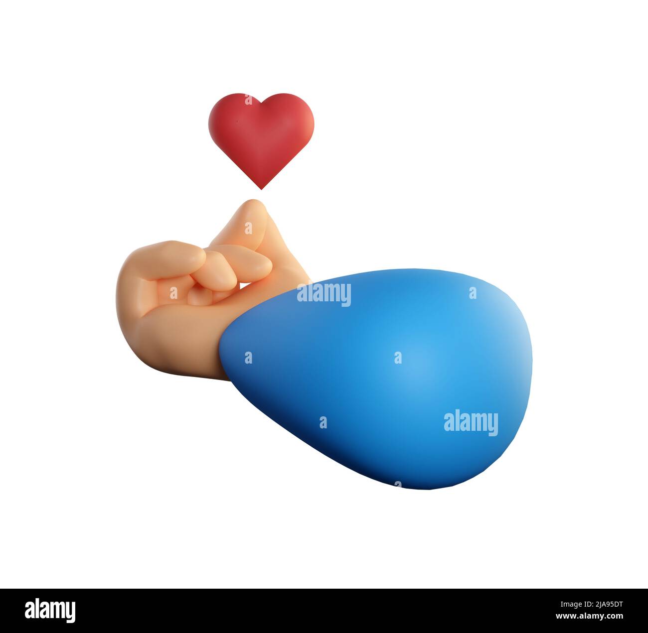 Human hand holding flying heart. Making heart symbol with fingers ...