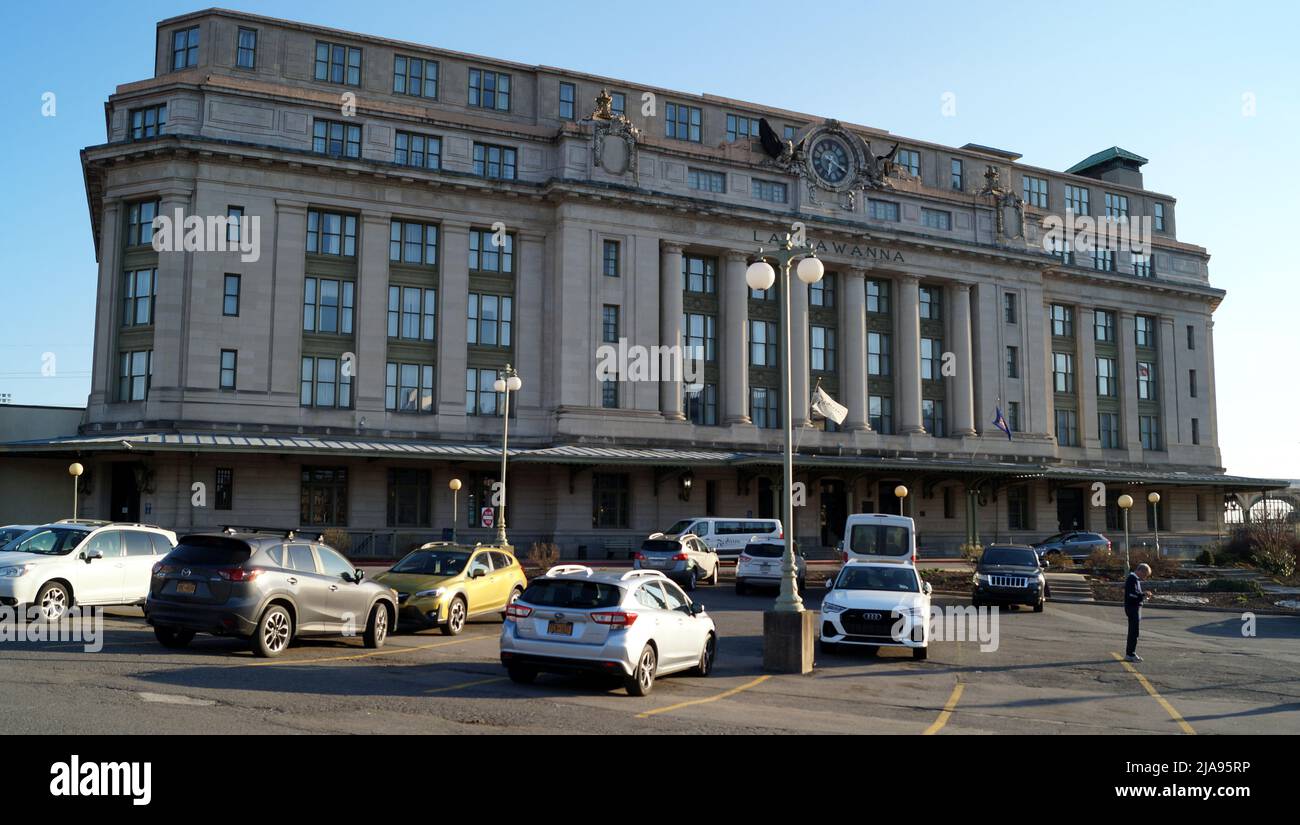 Historic French Renaissance style building of Delaware, Lackawanna and Western Railroad Station ...