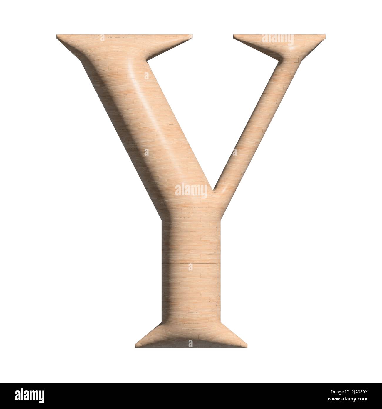 3D Wood capital Y letter illustration on white background Stock Photo ...