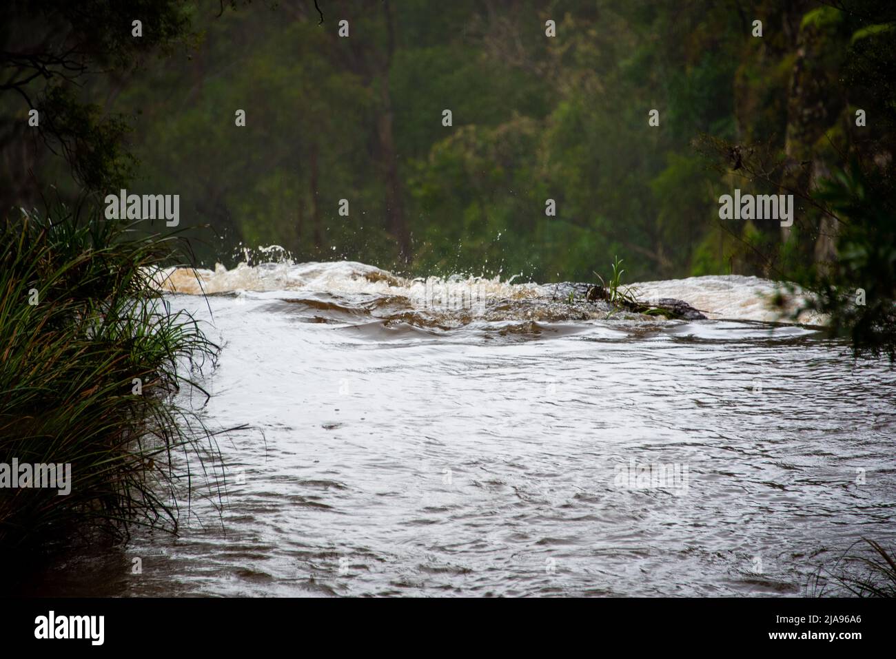 Looking over the top of Queen Mary Falls near Killarney Queensland ...