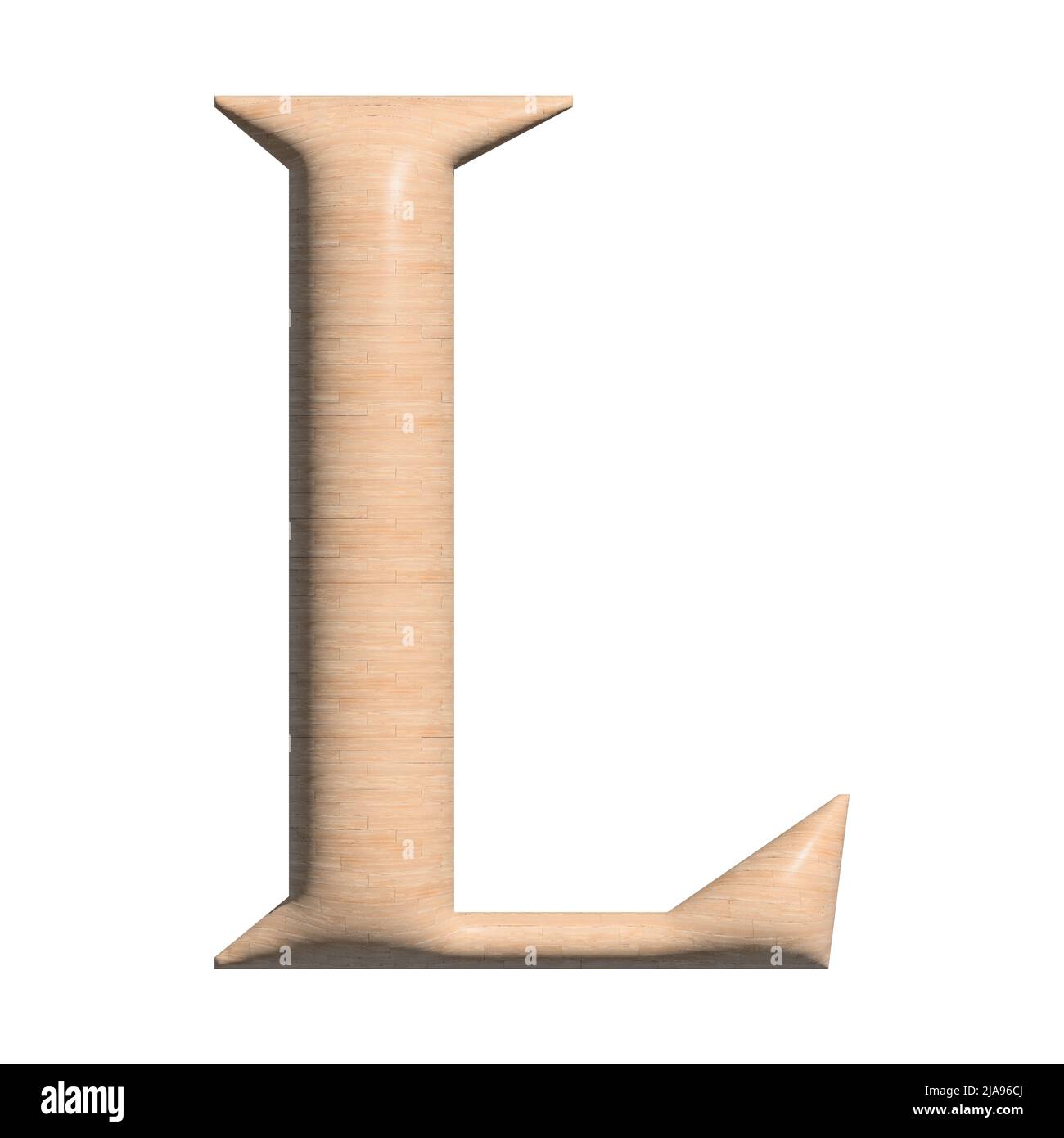 3D Wood capital L letter illustration on white background Stock Photo ...