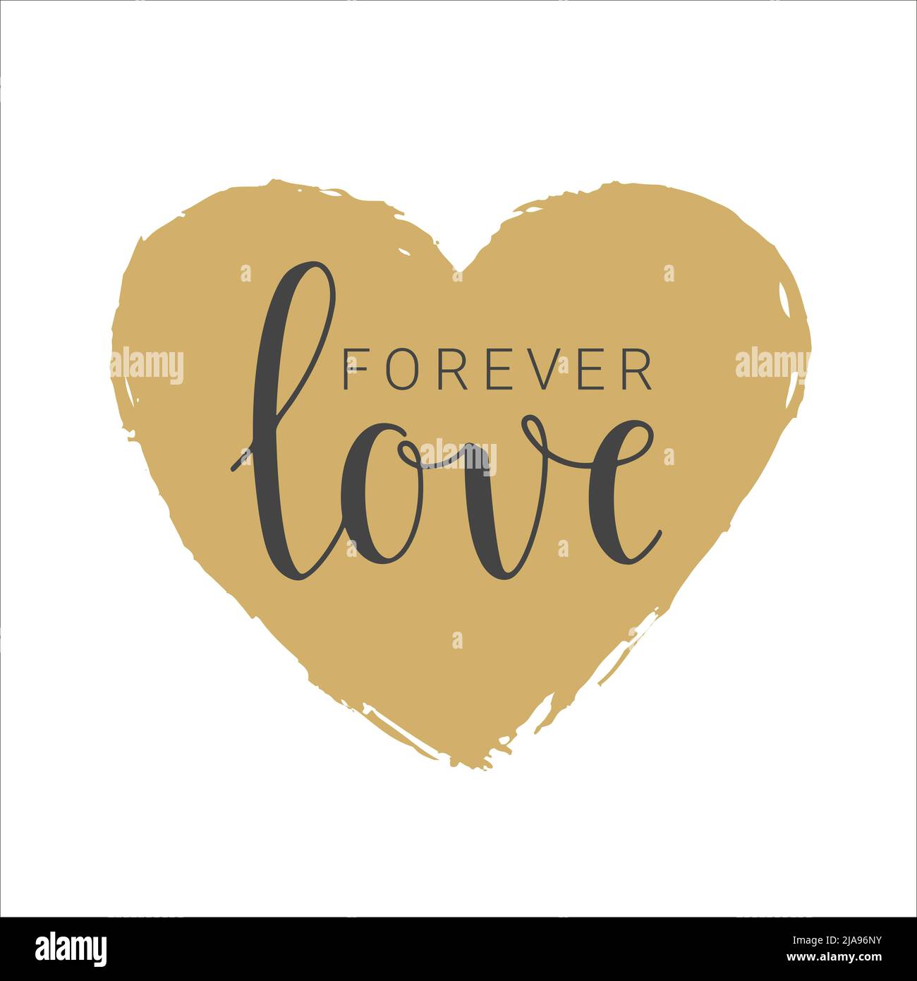 Vector Illustration. Handwritten Lettering of Forever Love. Template ...