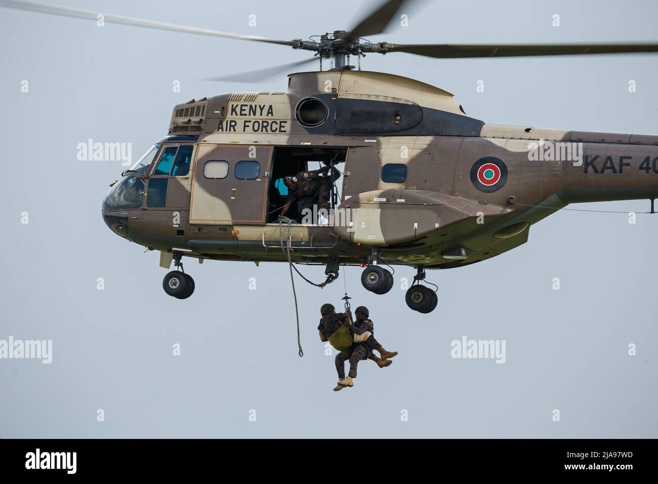 Nairobi, Kenya. 28th May, 2022. The Kenya Air Force displays a rescue ...