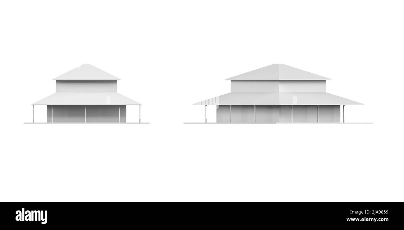 Temple mockup on white background - 3D render - copy space Stock Photo ...